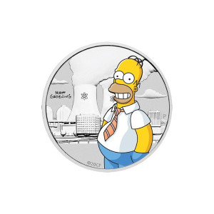 Srebrna Moneta Homer Simpson 2020, 1/2 uncji (color-card)