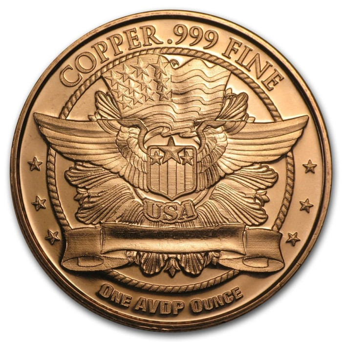 Copper Round U.S. Quarter, 1 oz.