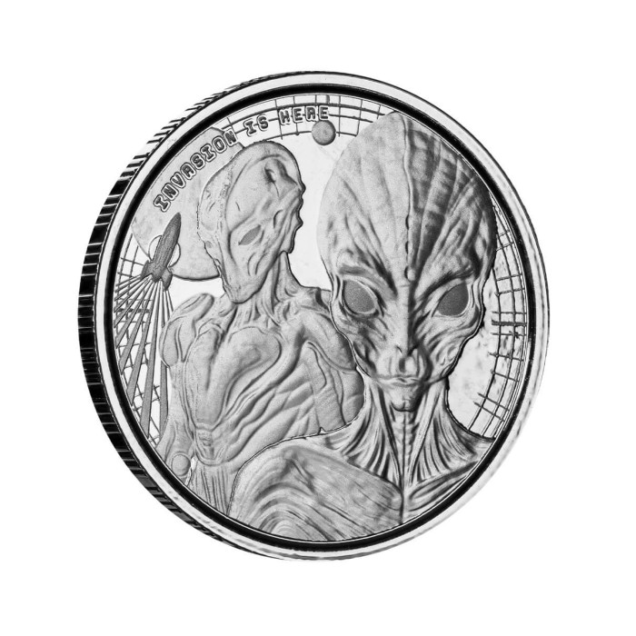 Ghana, Alien Invasion 2023, 1/2 oz Silver Coin