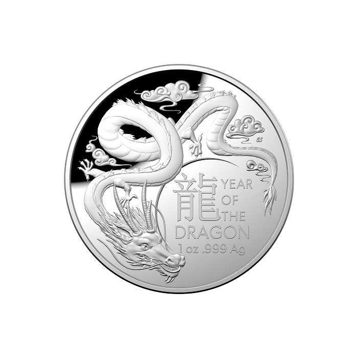RAM Lunar Year of the Dragon 2024 Silver Coin, 1 oz (proof)