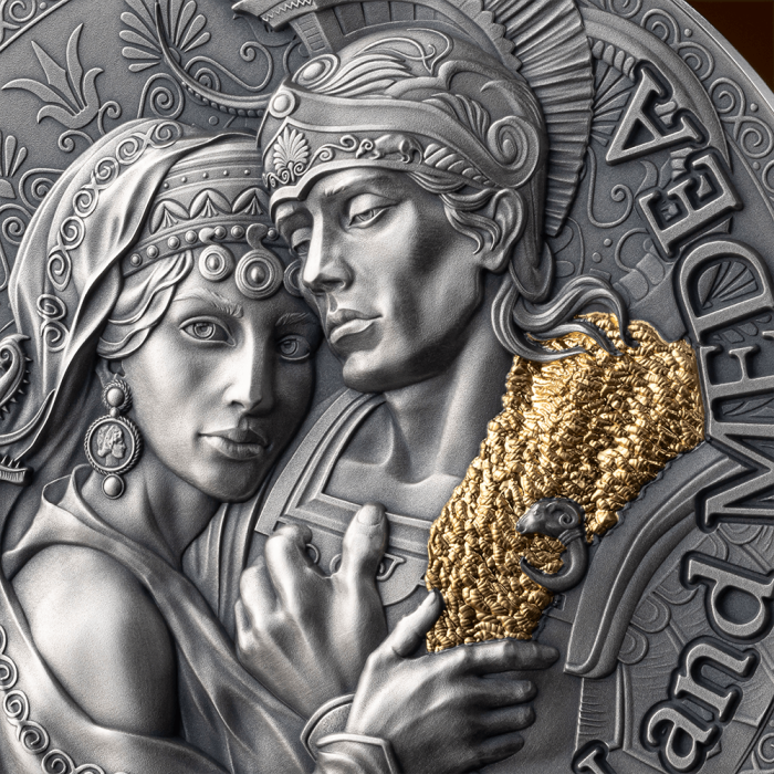 Die große griechische Mythologie: Jason und Medea 2024 Silbermünze, 2 unze