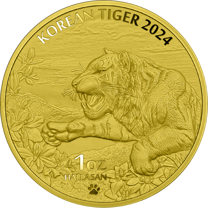 South Korean Tiger 2024, 1 oz Golden Round