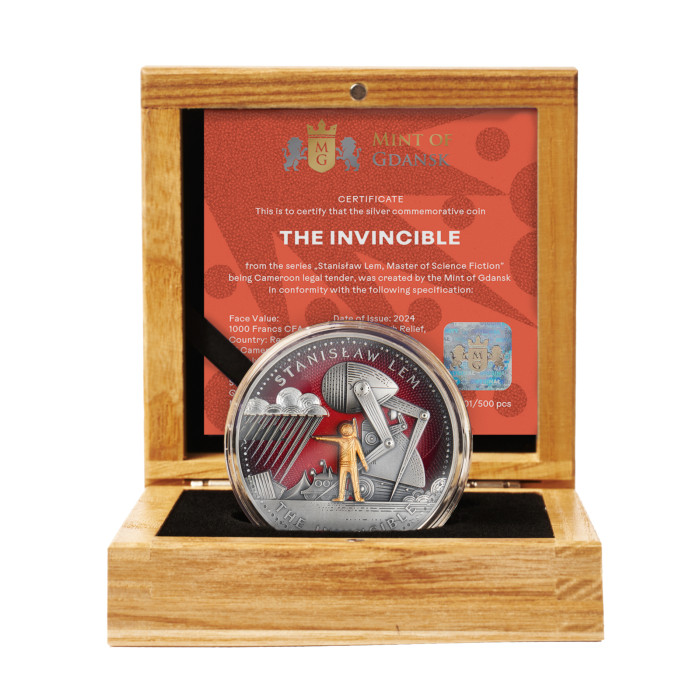 Stanislaw Lem Silver Coin, Invincible 2024, 2 oz.