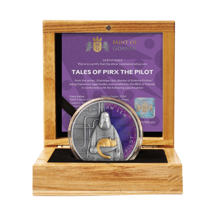 Silver Coin Stanislaw Lem, The Tale of Pilot Pirx 2024, 2 oz.