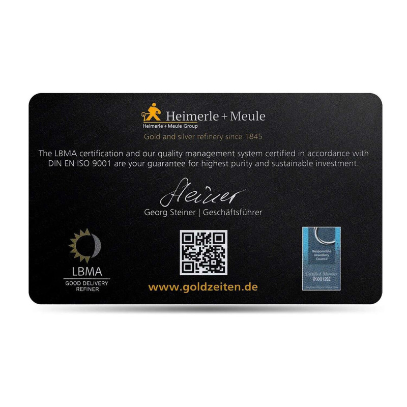 Heimerle & Meule Gold Investment Bar, 0.5 g