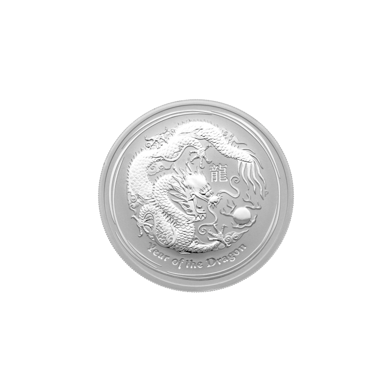 Srebrna Moneta Lunar II Rok Smoka 2012, 2 uncje