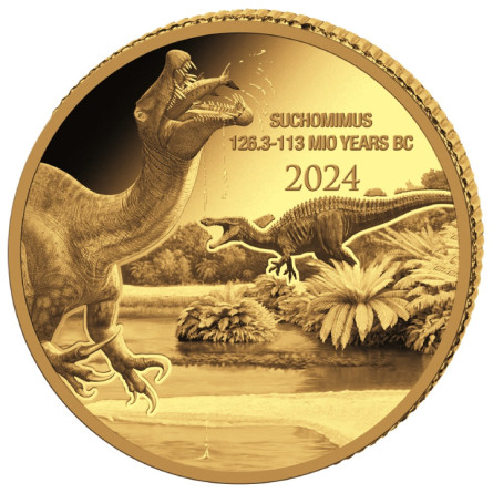 Prehistoric Life II Silver Coin: Sukhomimus 2024, 1 oz.