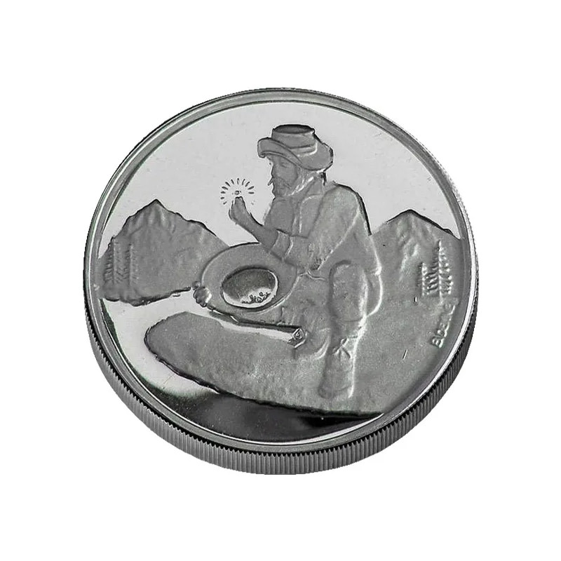 Silver Prospector Gold Panner Medal,1 ounce (divisible medal))