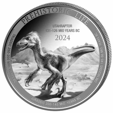 Prehistoric Life II: Utahraptor 2024 Silver Coin, 1 uncja