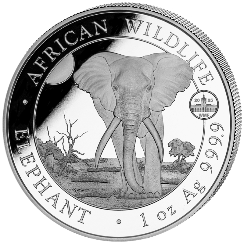 WMF 2025 Somali Elephant Silver Coin, 1 oz.