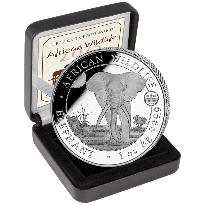 WMF 2025 Somali Elephant Silver Coin, 1 oz.