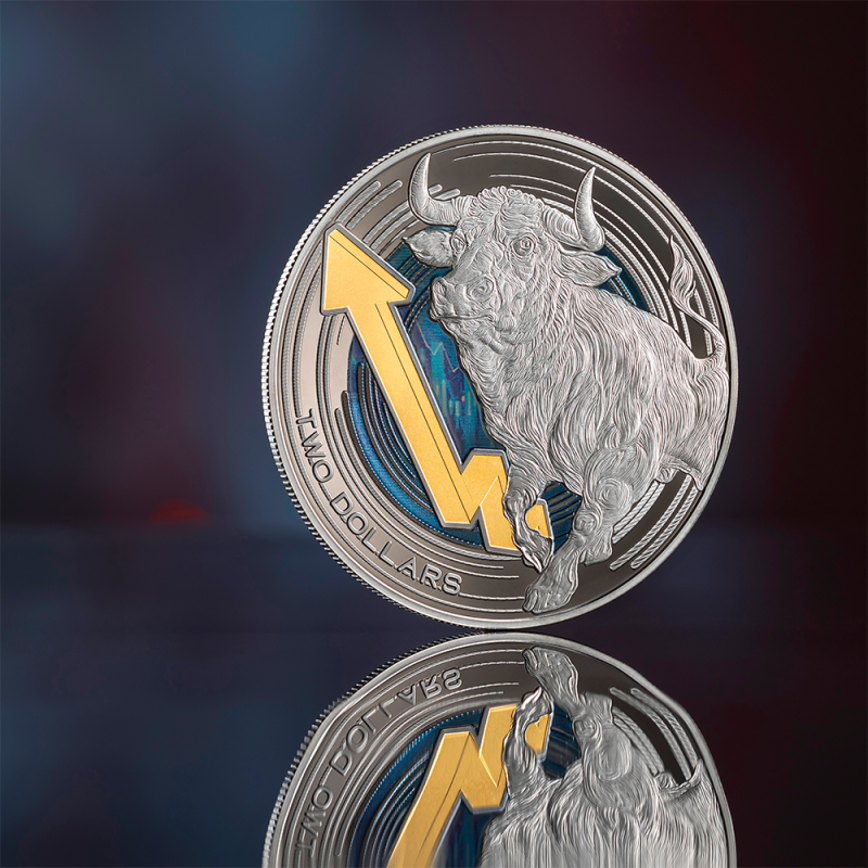 Srebrna Moneta Bull & Bear Market 2025, 1 uncja