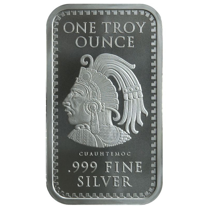 Aztec Calendar Silver Bar, 1 oz.