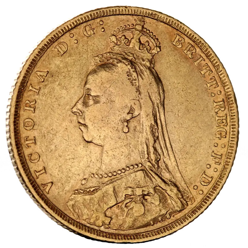 Gold Coin Sovereign of Queen Victoria 1887-1893