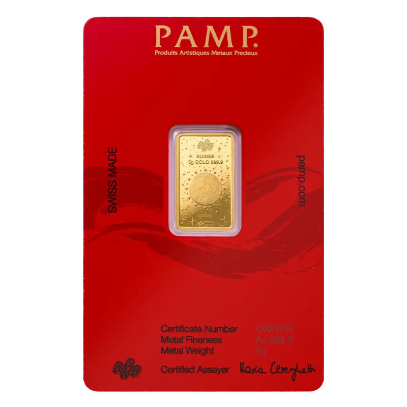 5g Lunar Legends White Snake Gold Bar | PAMP | 2025