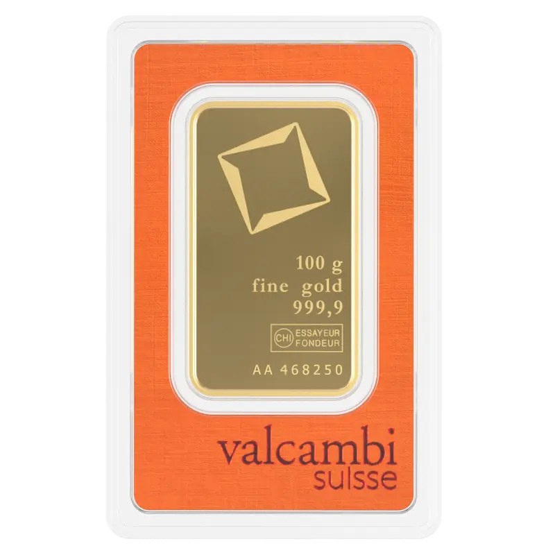 100g Gold Bar | Valcambi | Minted