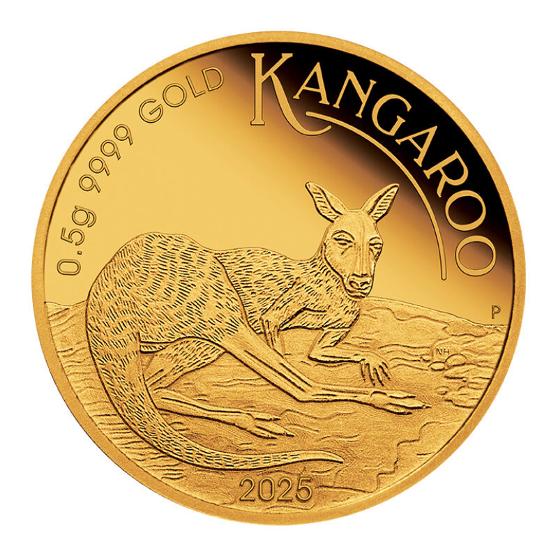 Australian Kangaroo Gold Coin - Mini Roo 2025, 0.5 grams (proof)