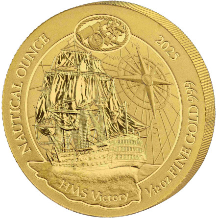 Gold Nautical Ounce Coin: HMS Victory 2025, 1/12 oz.