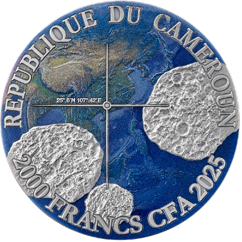 Silver Coin Meteorite Geography: Nantan 2025, 50 grams