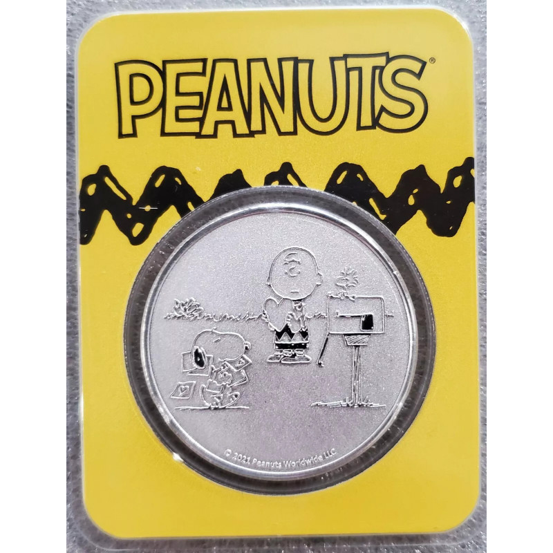Silver Coin Peanuts Charlie Brown & Snoopy, 1 oz