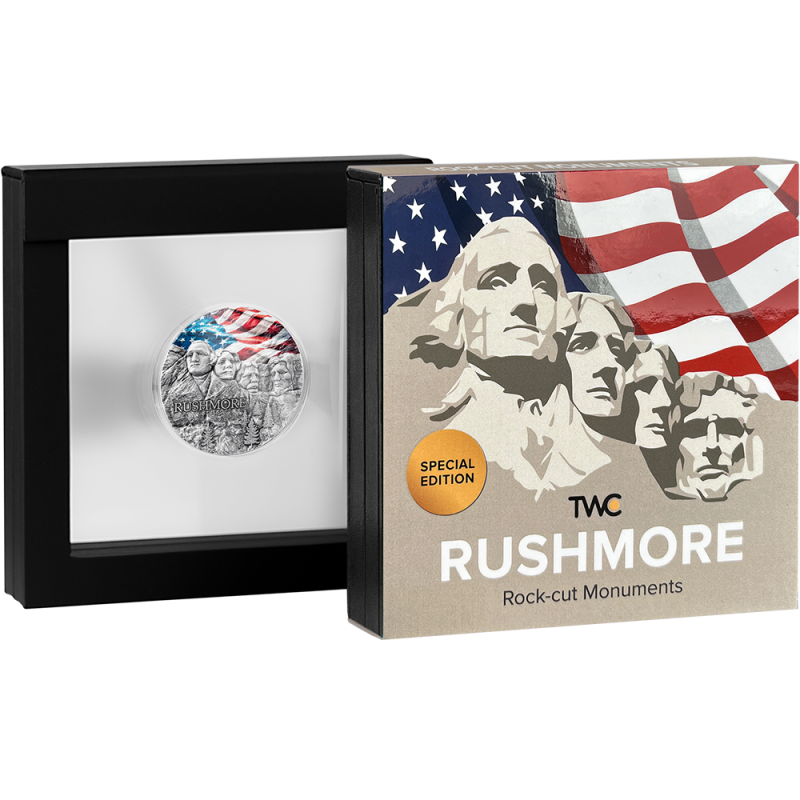 Silver Coin Rock-cut Monuments: Rushmore 2024 Special Edition, 2 ounces