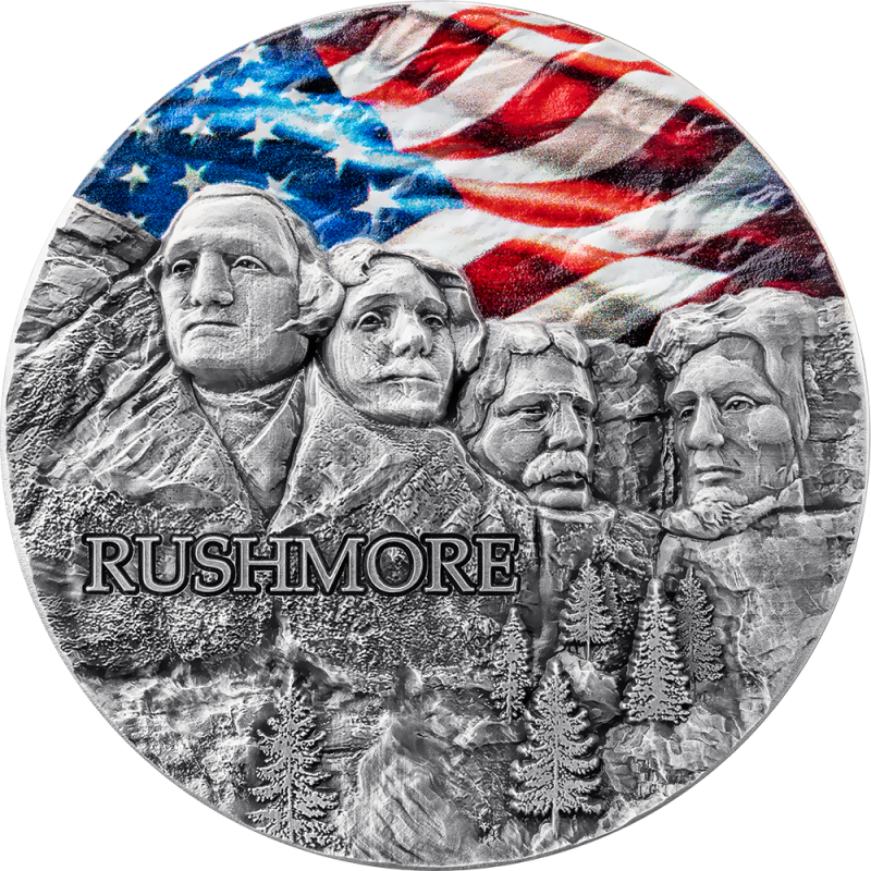 Silver Coin Rock-cut Monuments: Rushmore 2024 Special Edition, 2 ounces