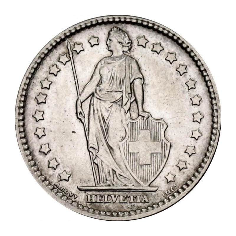 Srebrna Moneta Szwajcaria, 1 Frank 1850-1967, 5g