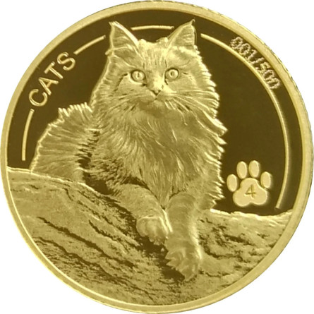 Gold Coin Cats, Fiji 2025, 1/10 ounce
