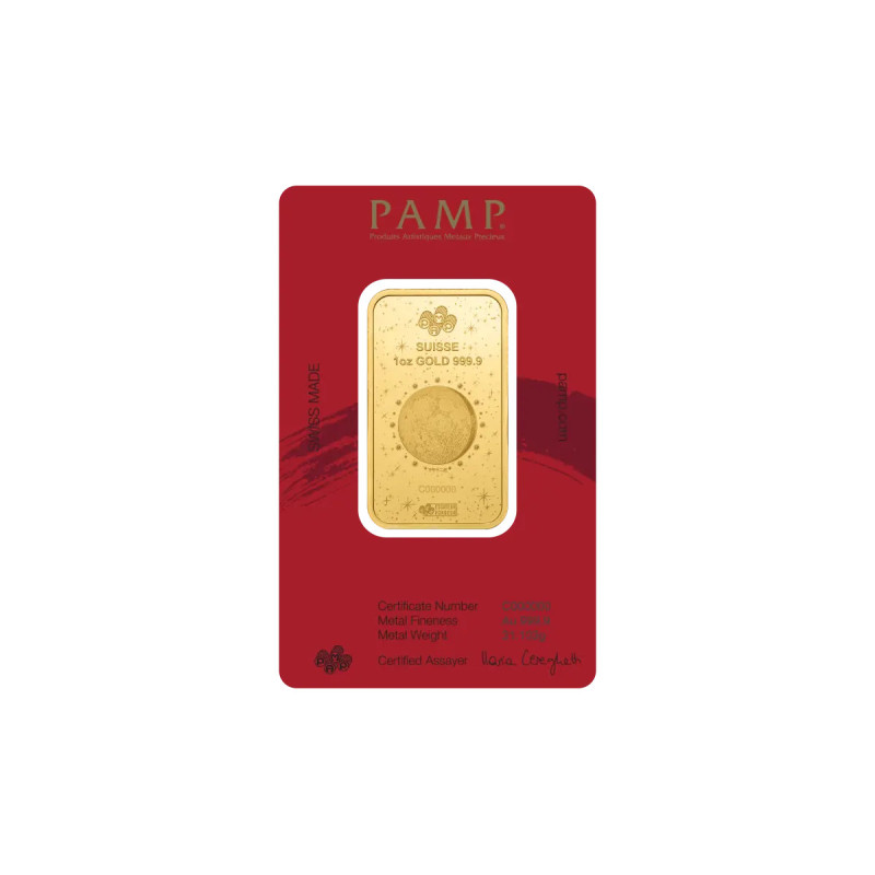 Year of the Horse PAMP 2026 Gold Bar 1 oz