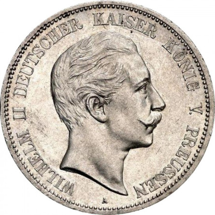 Silver Coin German Empire 5 Marks 1891 - 1908, 27.77 grams