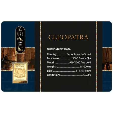 Gold Bar Cleopatra Card 1/1000 ounce