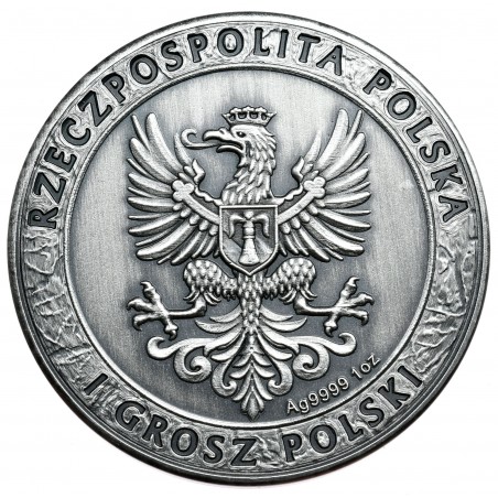 Srebrna Moneta Husaria BU Antique, 1 uncja | Srebrna Mennica