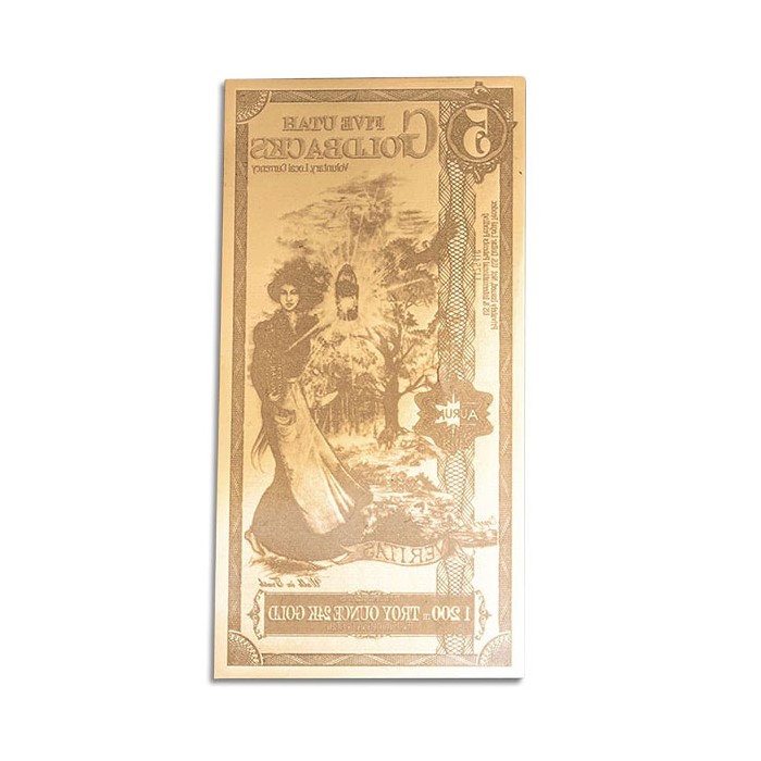Collectible Gold Foil Money 5 Utah Goldback Notes - 1/200 Oz 24K Pure ...