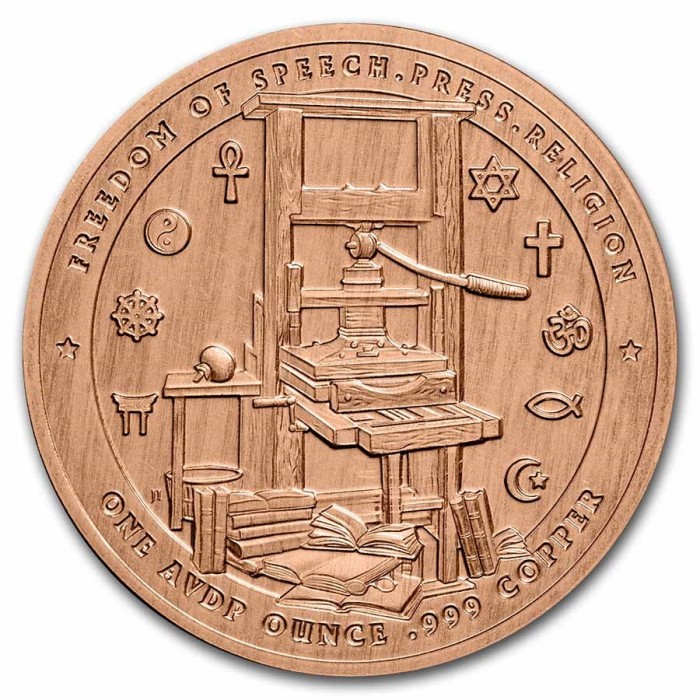 Benjamin-Franklin-Kupfermedaille, 1 Unze.