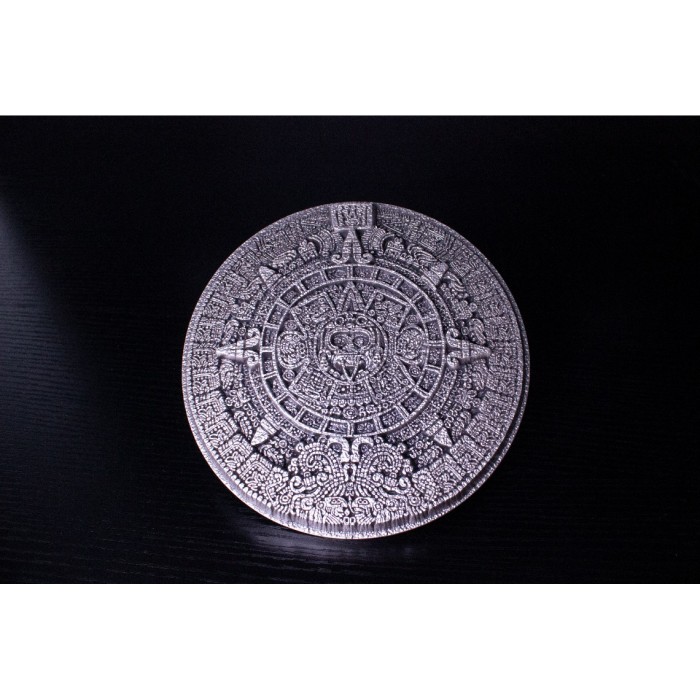 Silver Numismatic Aztec Sun Stone, 1 kg.