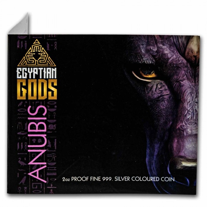 Srebrna Moneta Egyptian Gods: Anubis 2023 Proof kolor, 2 uncje