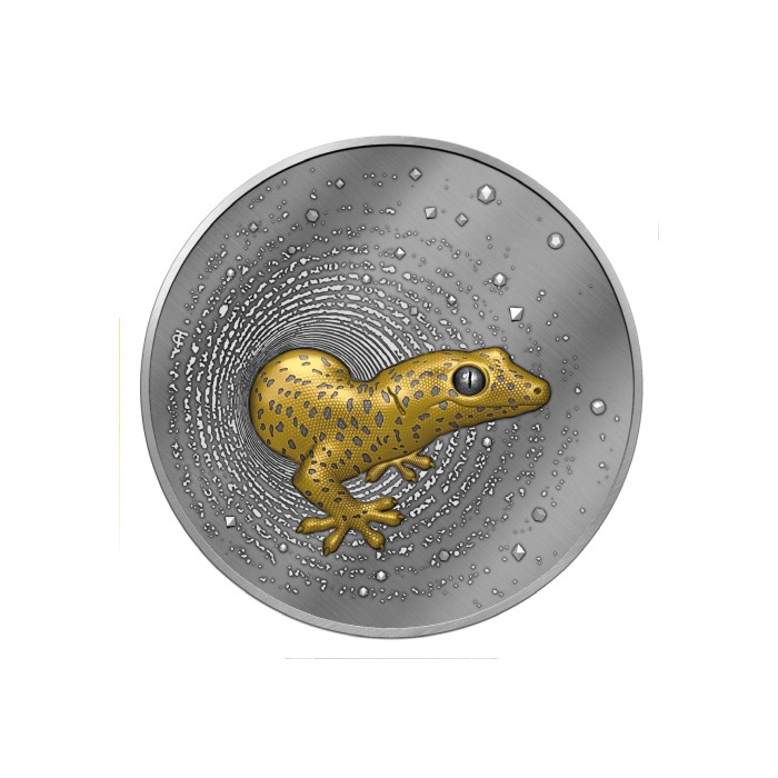 Gecko 2023 Silver Coin, 1 oz Gilded.