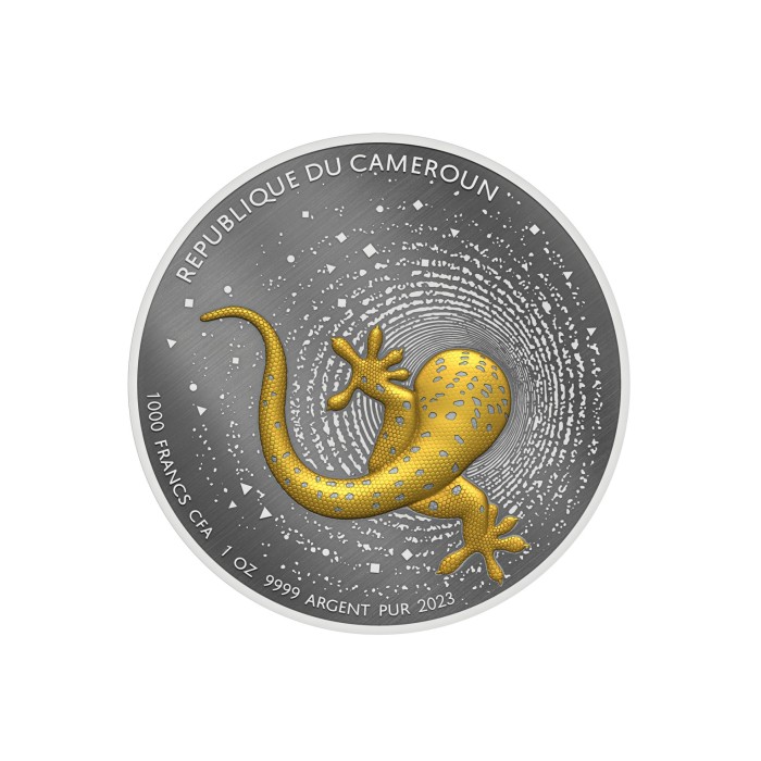 Gecko 2023 Silver Coin, 1 oz Gilded.